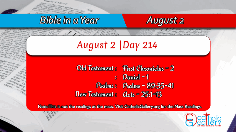 Bible in a Year - August - 2 | Day - 214 - Catholic Gallery