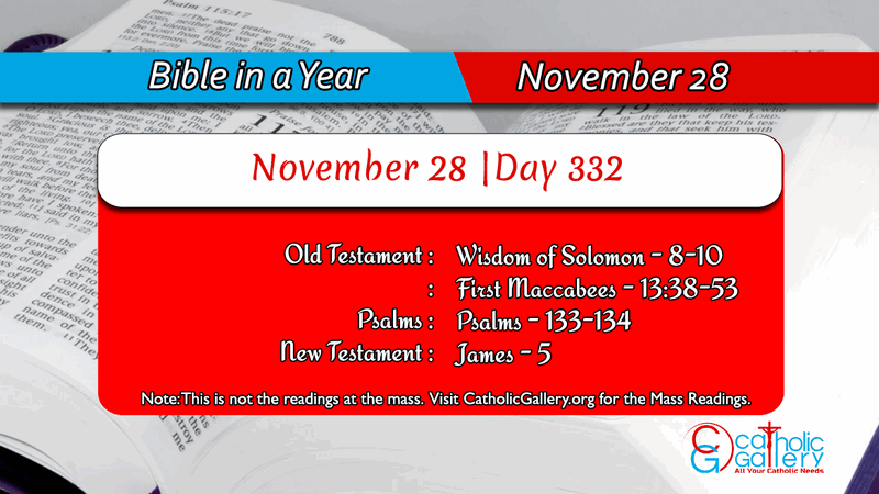 Bible in a Year - November - 28 | Day - 332 - Catholic Gallery