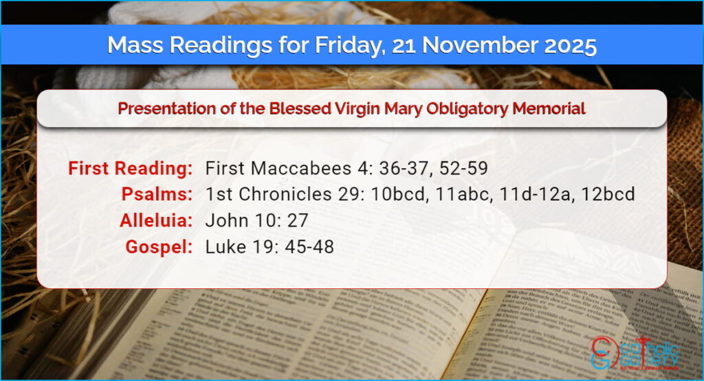 Daily Mass Readings for Friday, 21 November 2025 - Catholic Gallery