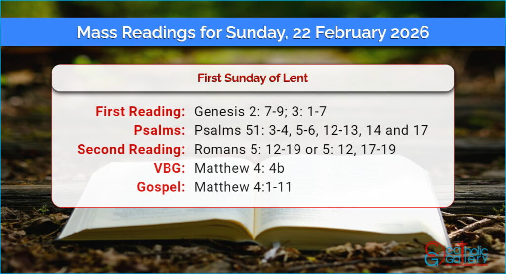 Daily Mass Readings for Sunday, 22 February 2026 - Catholic Gallery