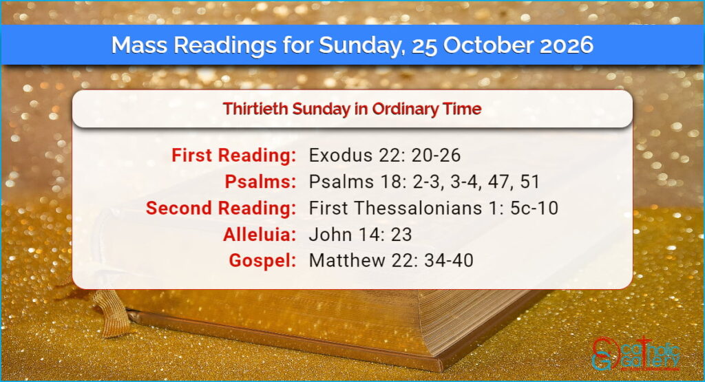 Daily Mass Readings for Sunday, 25 October 2026 - Catholic Gallery