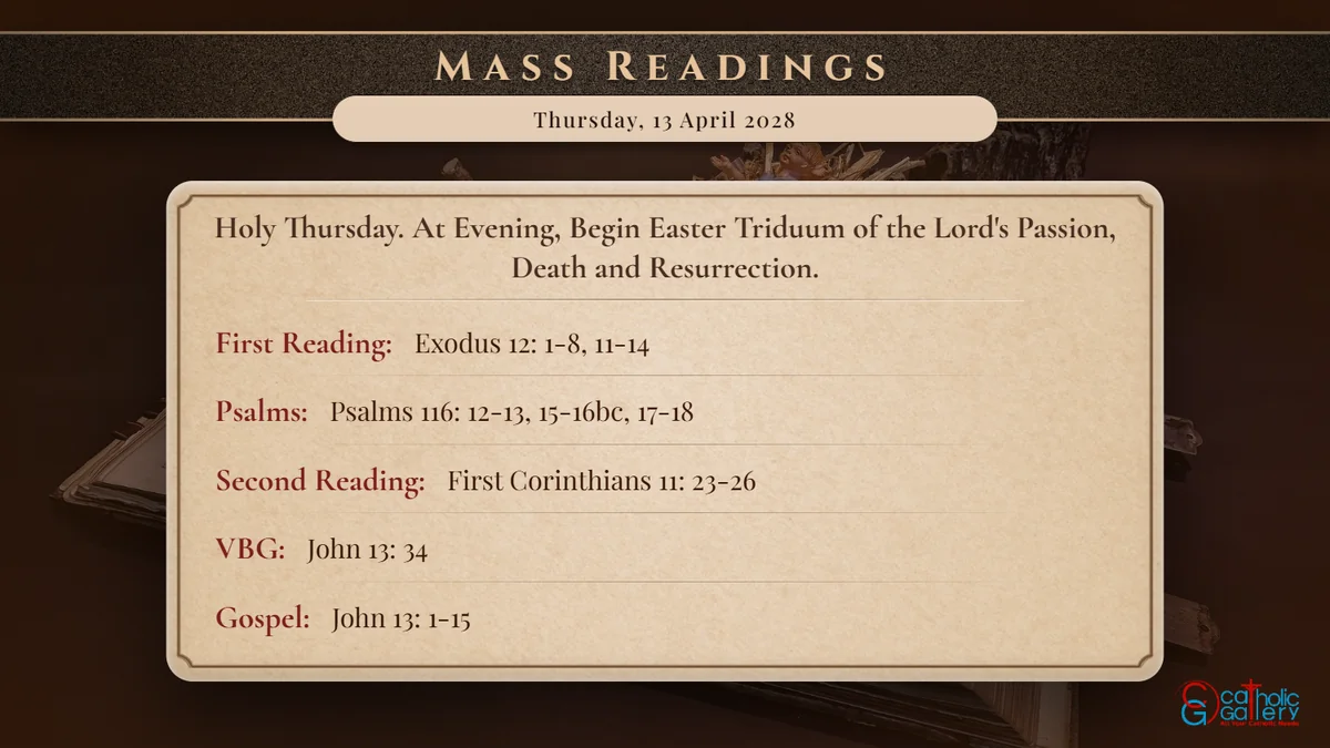 Daily Mass Readings for Thursday, 13 April 2028 - Catholic Gallery