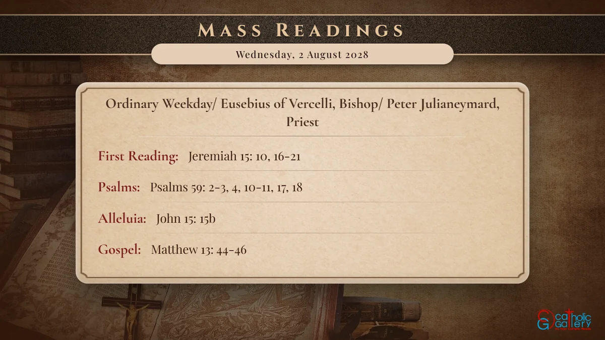 Daily Mass Readings – Wednesday, 2 August 2028 - Catholic Gallery