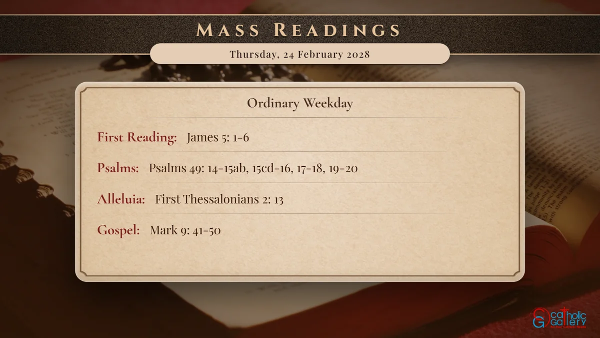 Daily Mass Readings – Thursday, 24 February 2028 - Catholic Gallery