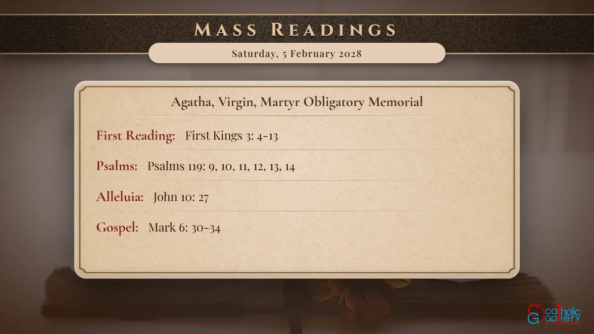Daily Mass Readings – Saturday, 5 February 2028 - Catholic Gallery