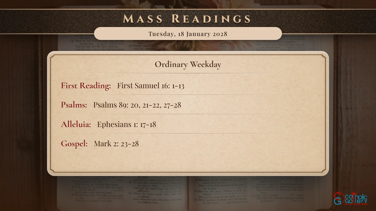 Daily Mass Readings – Tuesday, 18 January 2028 - Catholic Gallery