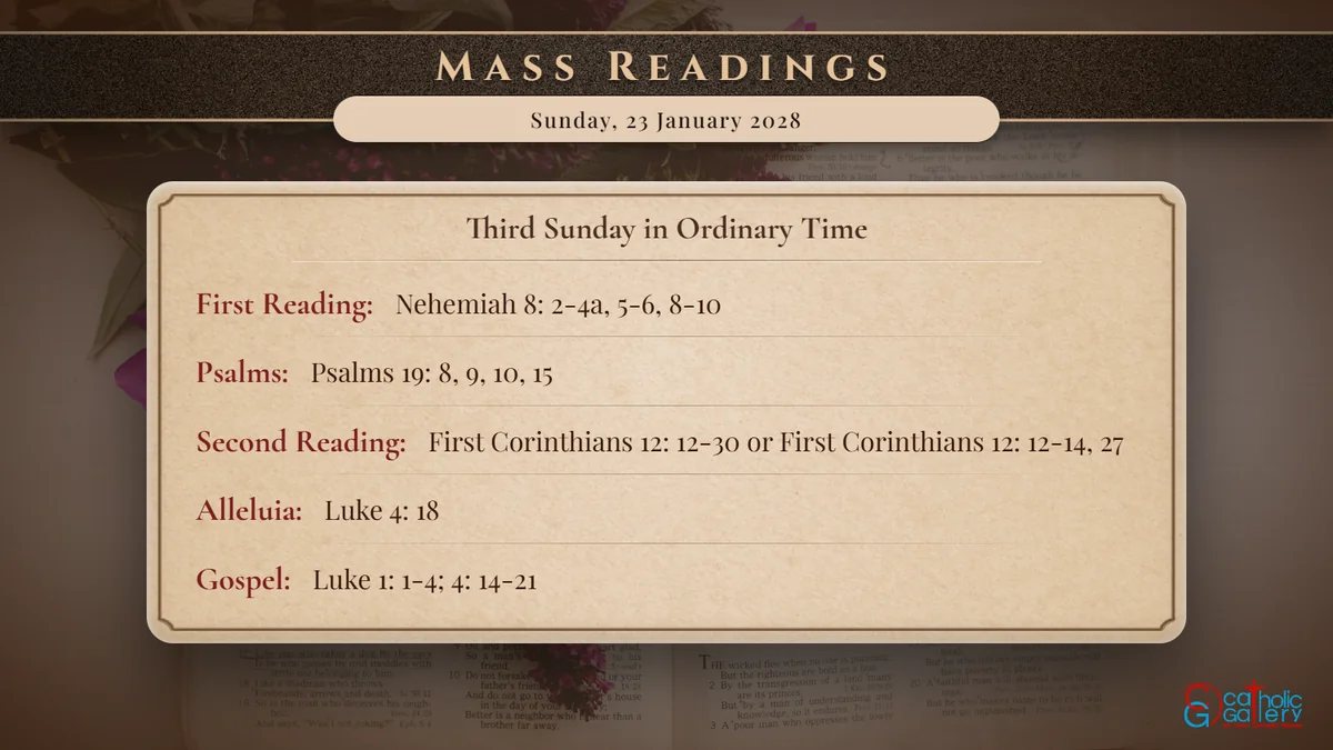 Daily Mass Readings – Sunday, 23 January 2028 - Catholic Gallery