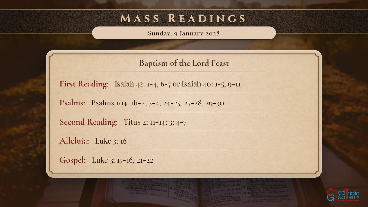 Daily Mass Readings – Sunday, 9 January 2028 - Catholic Gallery