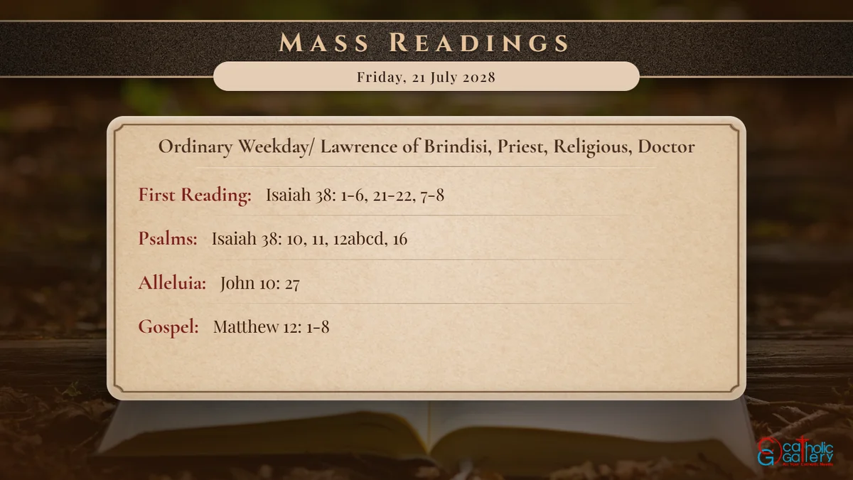 Daily Mass Readings – Friday, 21 July 2028 - Catholic Gallery