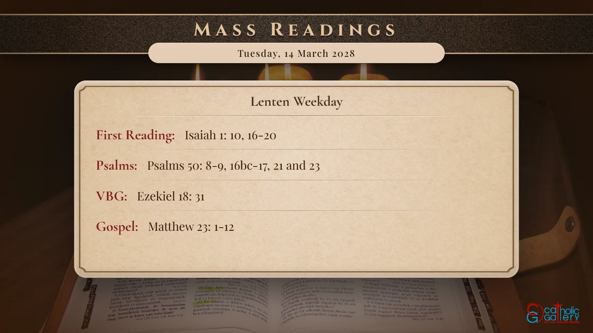 Daily Mass Readings – Tuesday, 14 March 2028 - Catholic Gallery