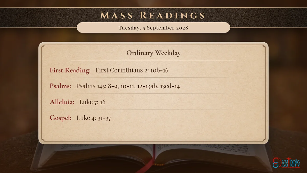 Daily Mass Readings – Tuesday, 5 September 2028 - Catholic Gallery