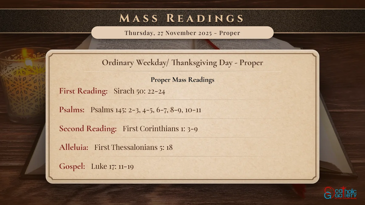 Daily Mass Readings – Thursday, 27 November 2025 - Proper - Catholic ...
