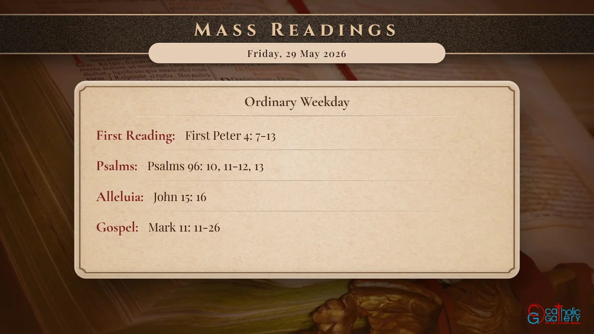 Daily Mass Readings – Friday, 29 May 2026 - Catholic Gallery