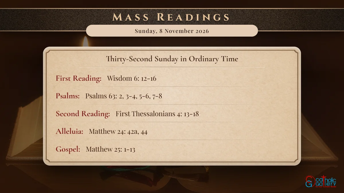 Daily Mass Readings – Sunday, 8 November 2026 - Catholic Gallery