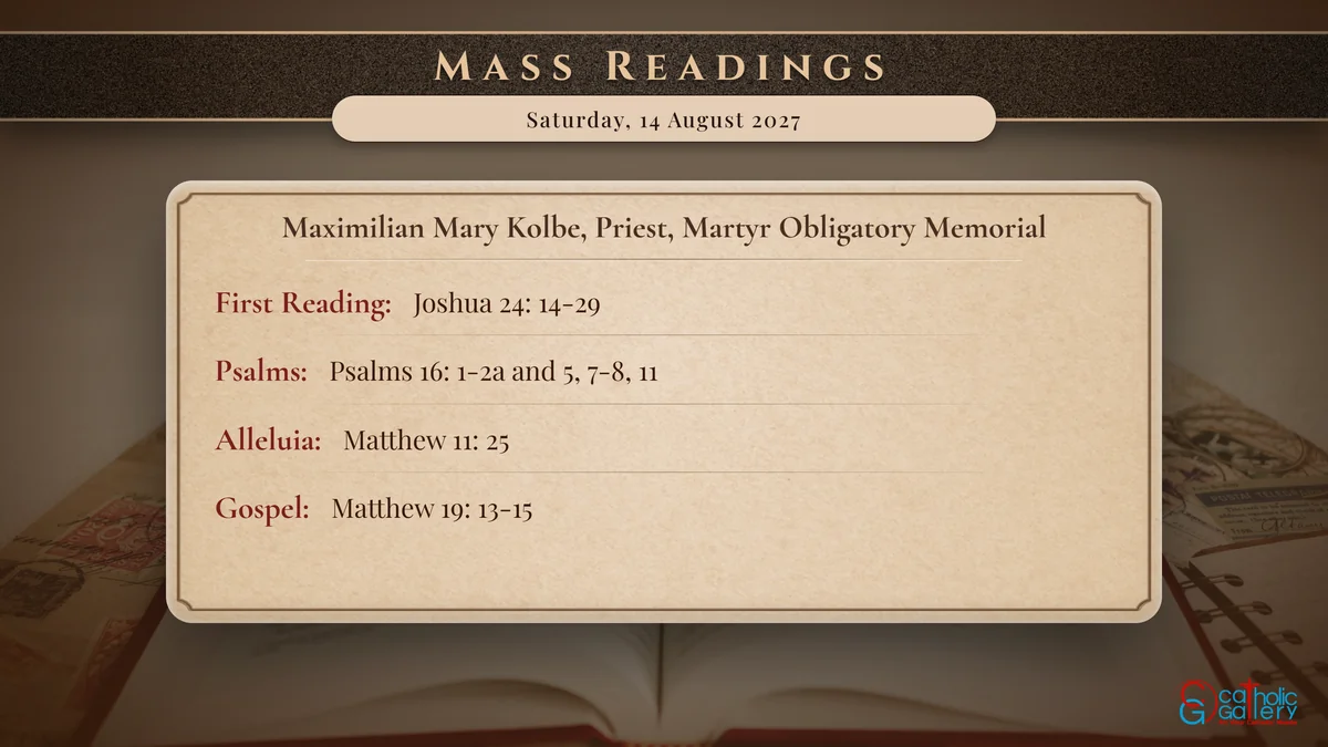 Daily Mass Readings – Saturday, 14 August 2027 - Catholic Gallery