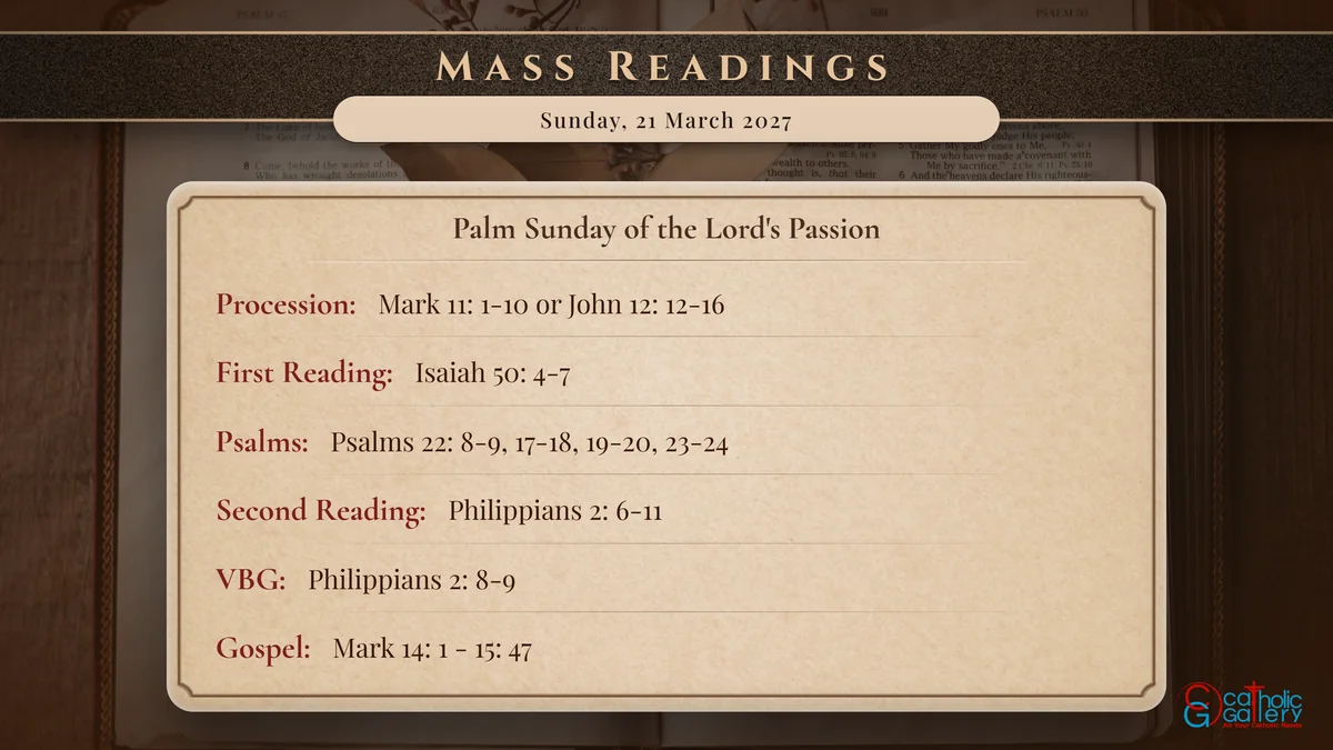 Daily Mass Readings for Sunday, 21 March 2027 - Catholic Gallery